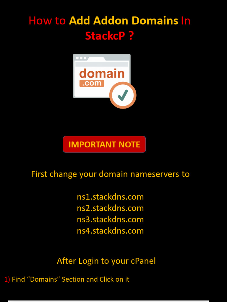 Add Addon Domains in StackcP | PDF | Home & Garden | Computers