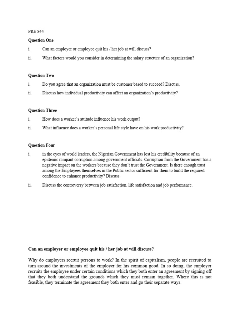 Mem Work Systems 844 | PDF | At Will Employment | Employment