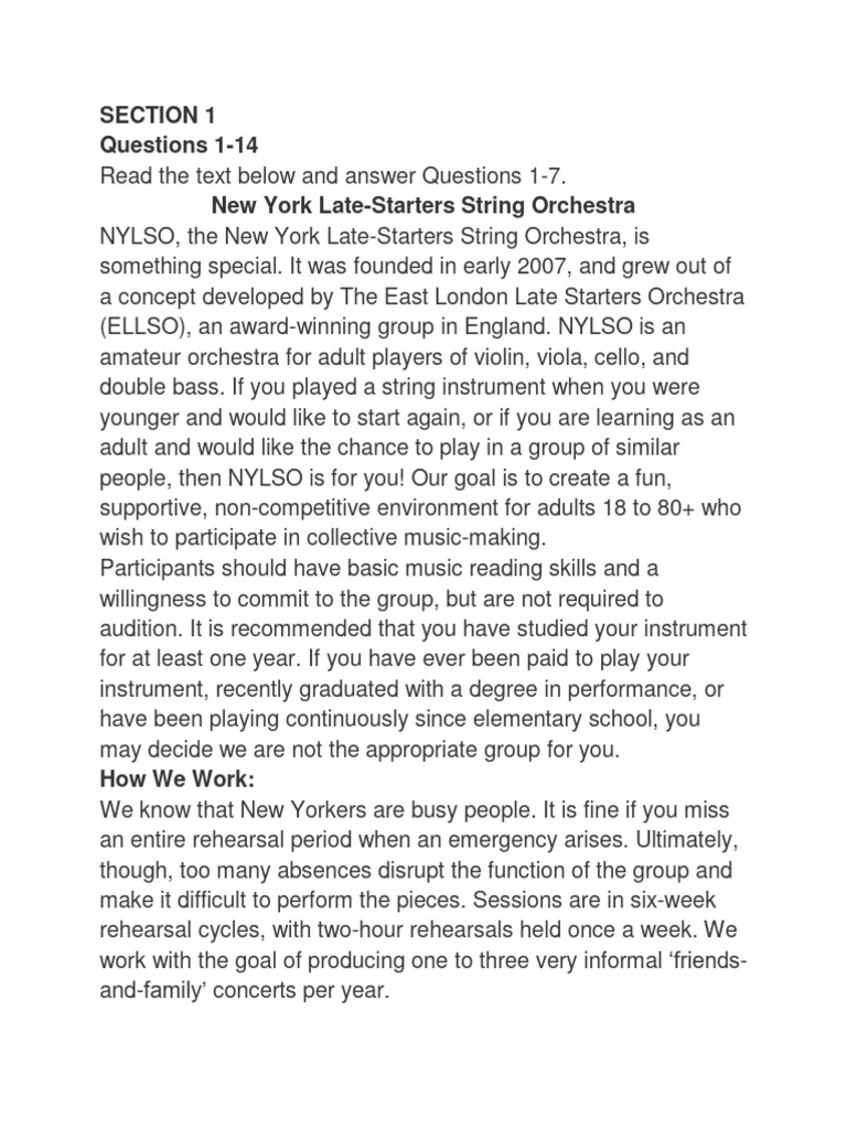 GT Reading Test11 | PDF | Vanilla | Orchestras