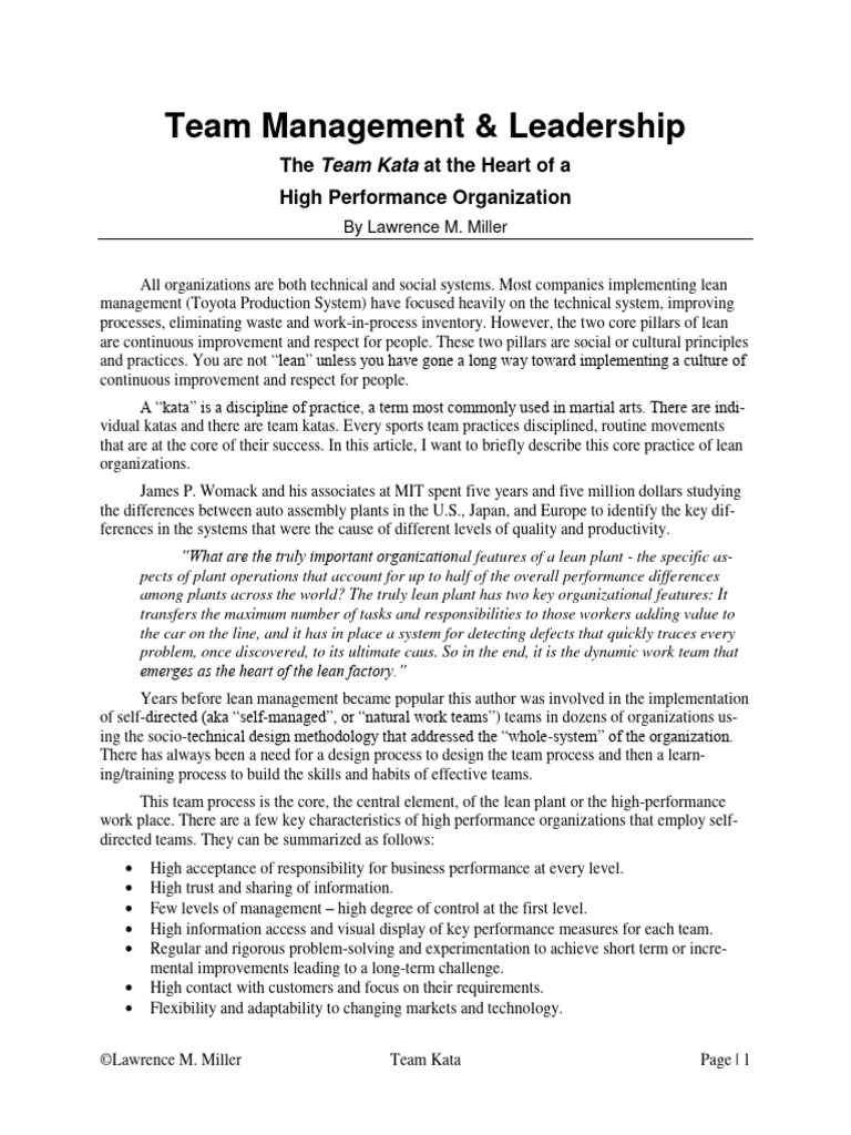 Team Management | PDF | Leadership | Business