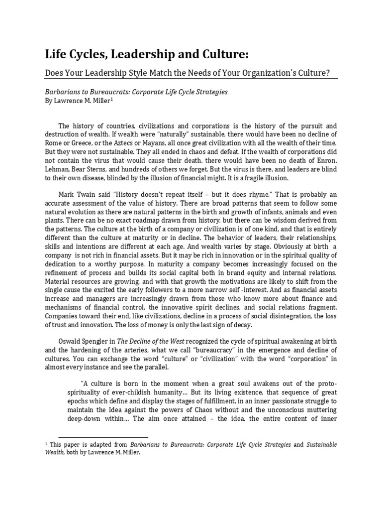 Leadership and Life Cycles | PDF | Civilization | Rail Transport