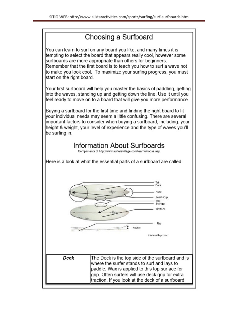 Choosing A Surfboard | PDF | Outdoor Recreation | Water Sports