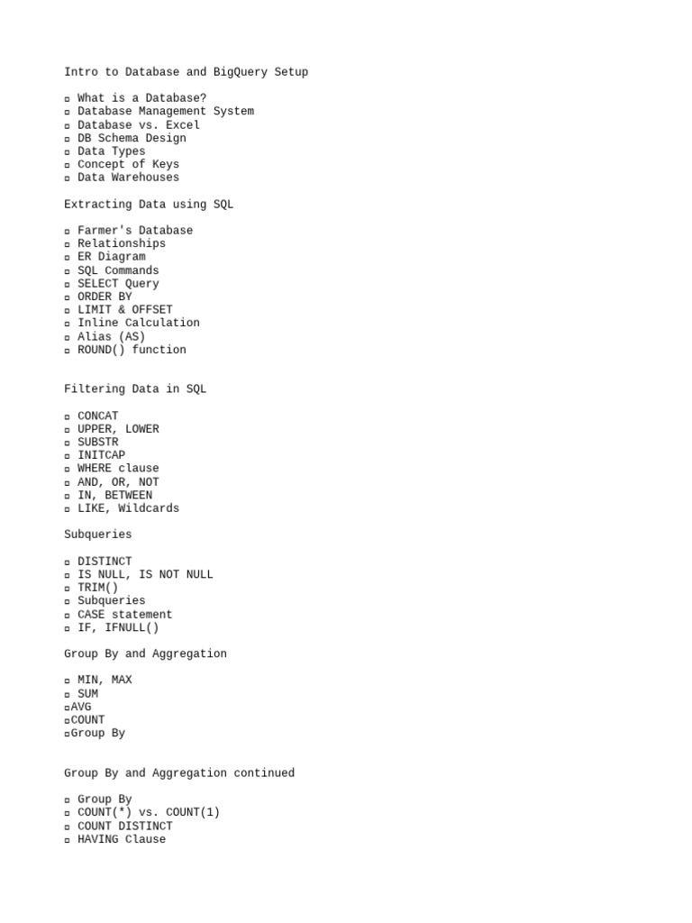 Sql Concepts To Be Known Pdf Sql Cybernetics 