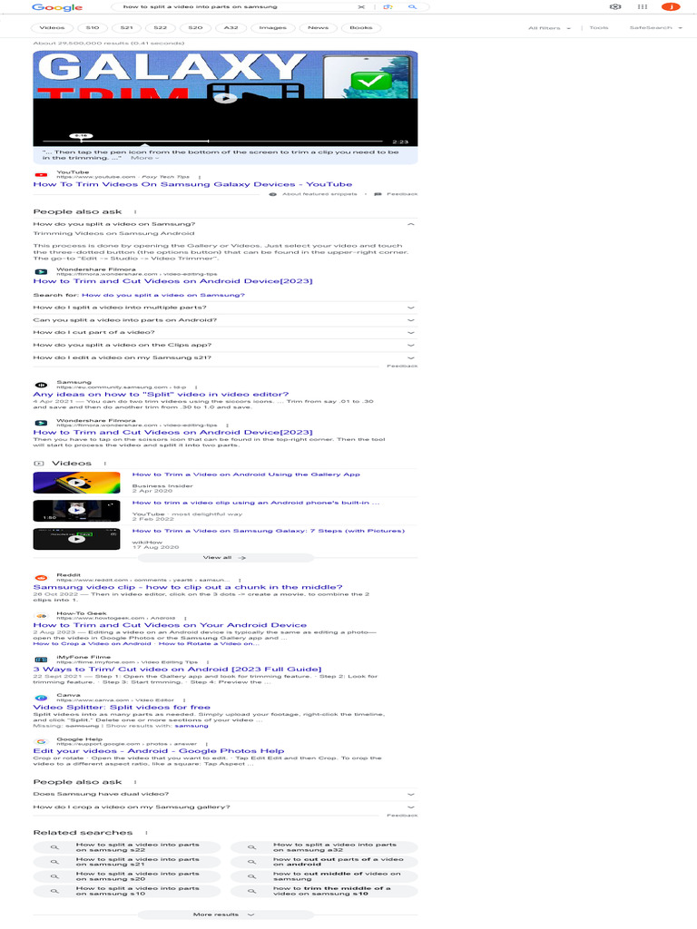 How To Split A Video Into Parts On Samsung - Google Search | PDF | Android (Operating System ...