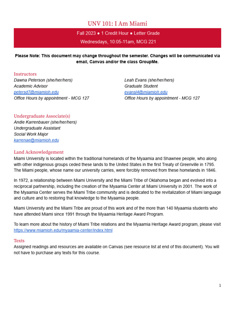 Unv 101 He Syllabus 1 | PDF | Academic Integrity | Information Literacy