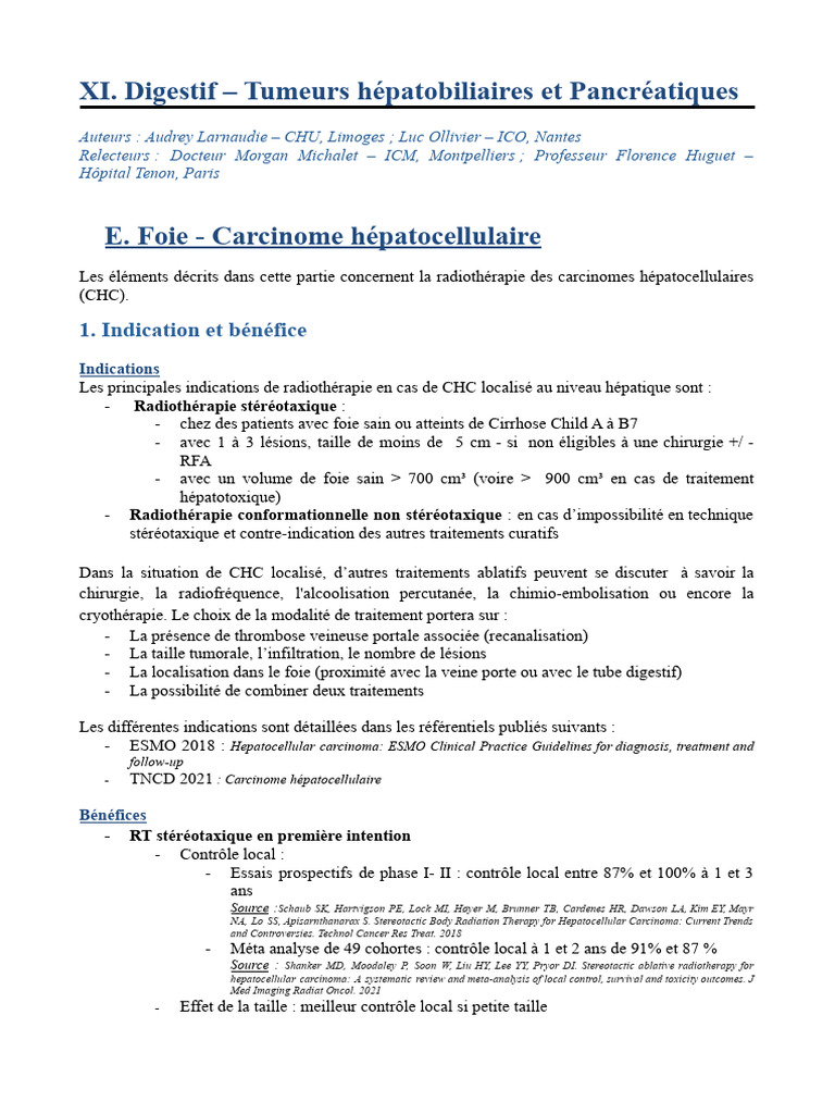 Chapitre Digestif - Tumeurs Hépatobiliaires Et Pancréatiques SFjRO ...