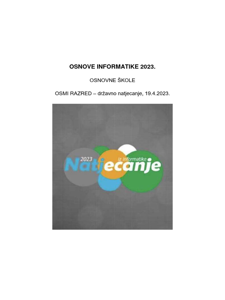 Zadaci I Rjesenja OI8 | PDF