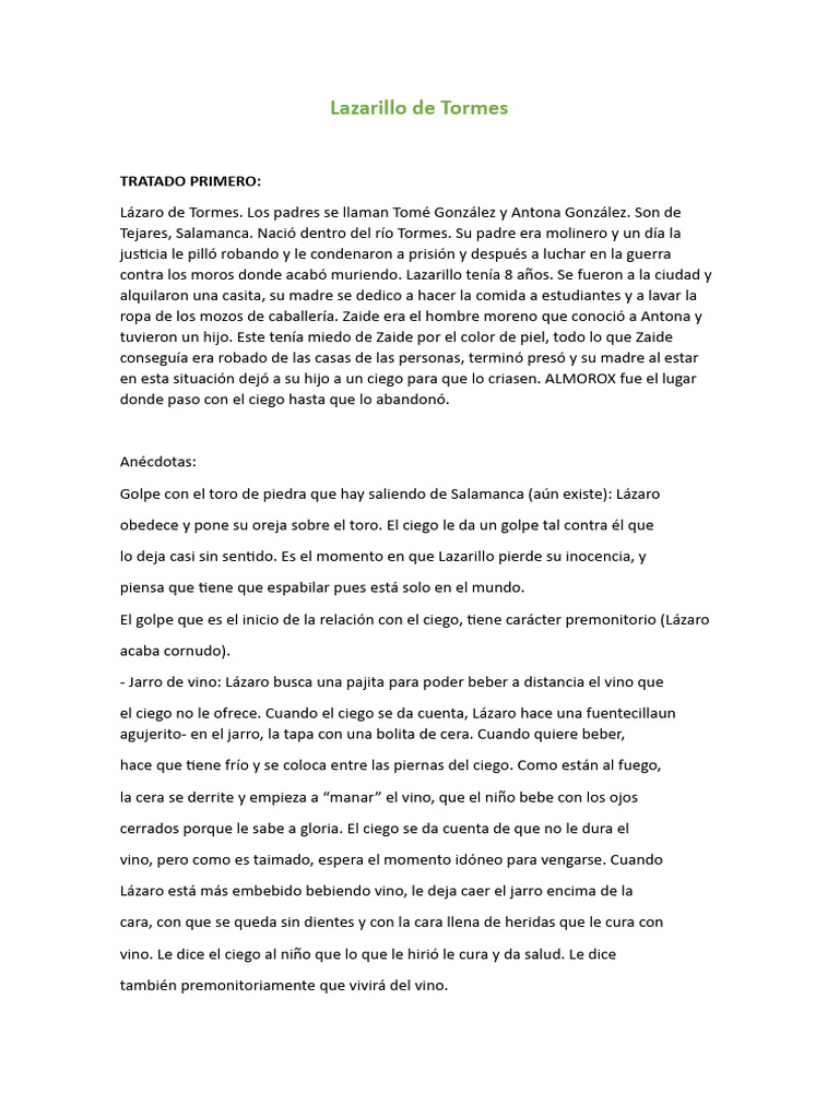Lazarillo de Tormes | PDF