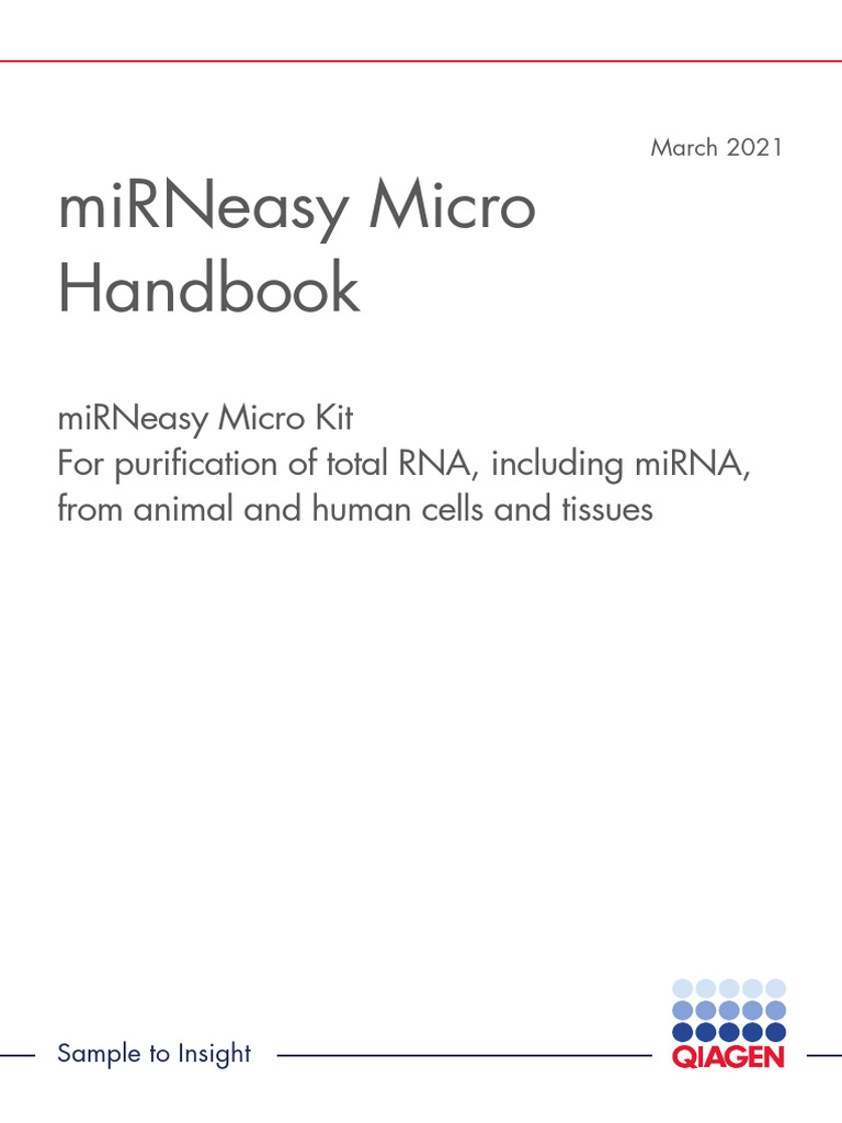 HB-1001-004 HB miRNeasy Micro 0321 WW | PDF | Protein Purification ...