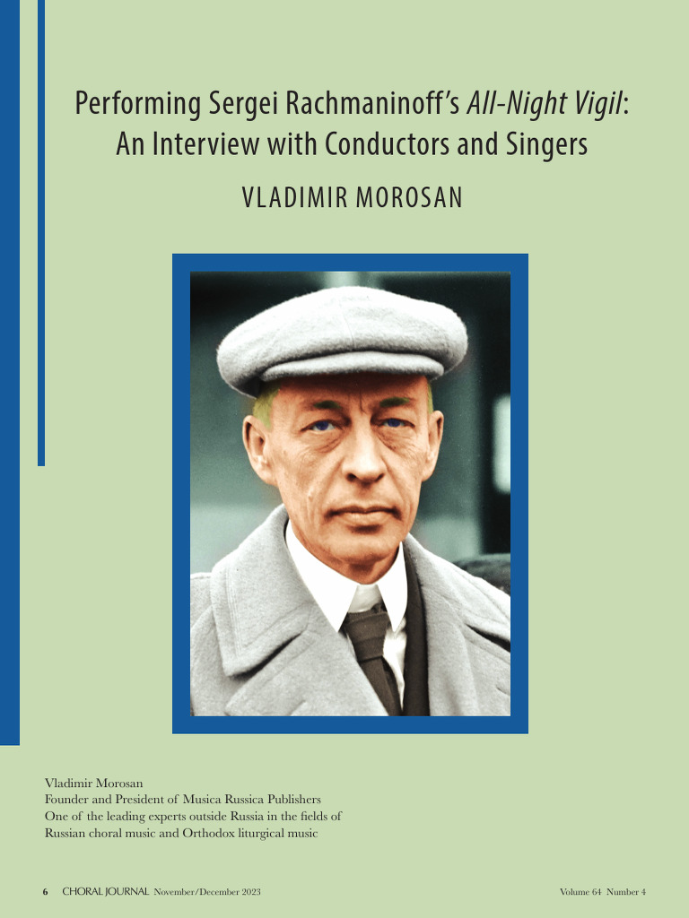 Performing Sergei Rachmaninoff's All-Night Vigil | PDF | Choir | Singing