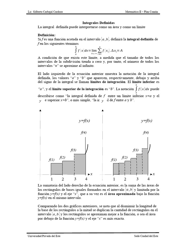 Integral definida | PDF | Integral | Matemática Elemental