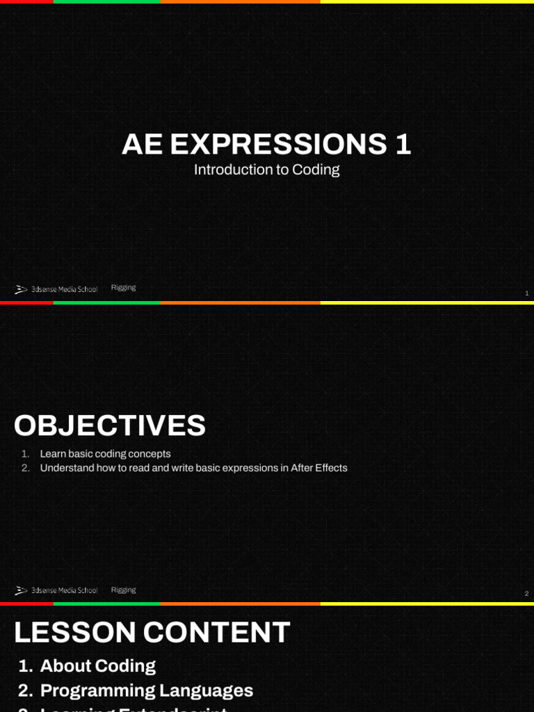 A01 - Lesson01 - Ae Expressions 1 | PDF | Computer Programming ...