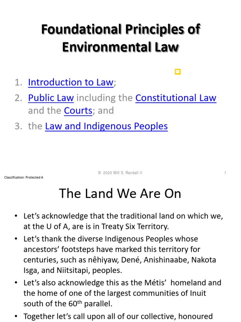 Foundations of Environmental Law (Fall 2023) | PDF | Métis | Constitution