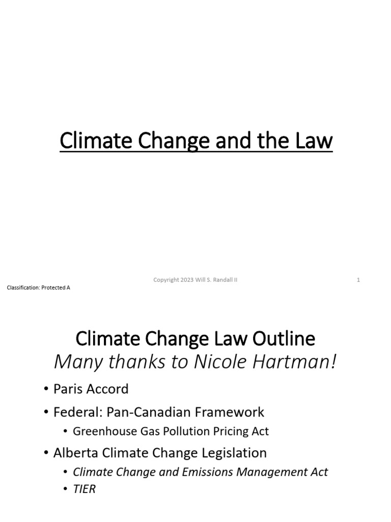 Climate Change and The Law (Fall 2023) | PDF | Climate Change | United ...