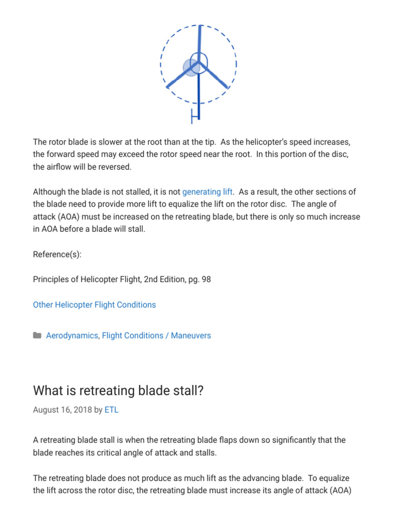 Retreating Blade Stall - Helicopter Study Guide | PDF | Helicopter ...