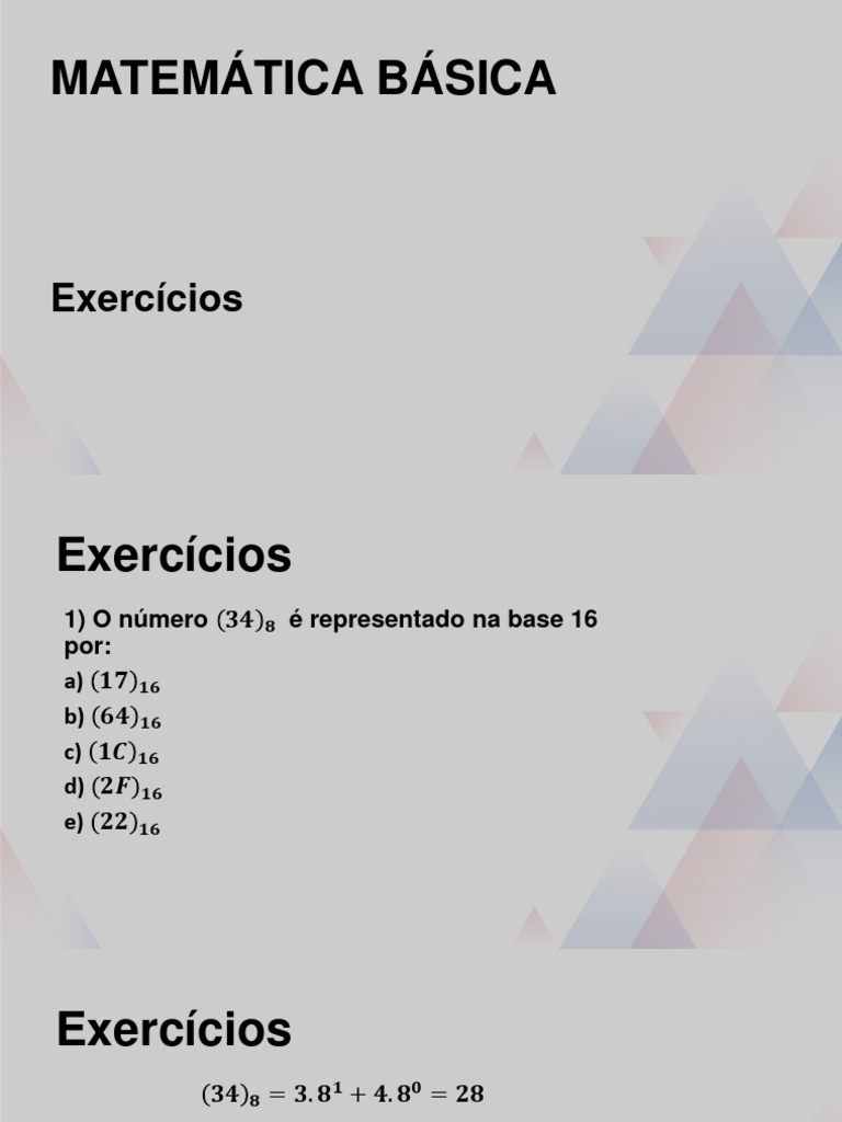 Matemática Básica - Aula 3 Ok | PDF | Equações | Números