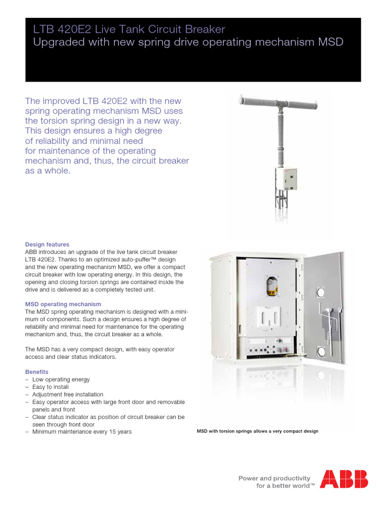 Upgraded With New Spring Drive Operating Mechanism MSD: LTB 420E2 Live ...