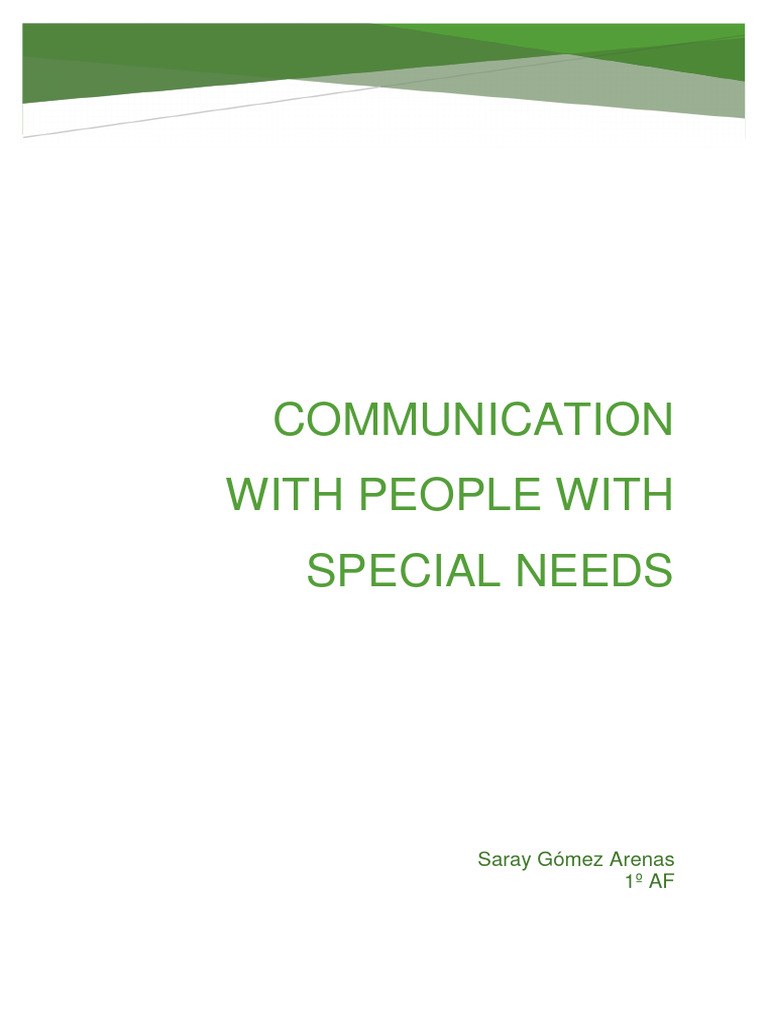 Communicating with Special Needs Individuals | PDF | Communication ...