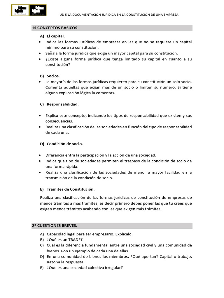 Cuestiones Tema 5 | PDF | Sociedad | Sociedad de responsabilidad limitada