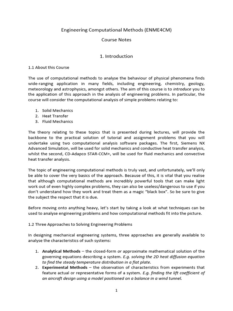 2016 - ECM - Notes | PDF | Finite Element Method | Stress (Mechanics)