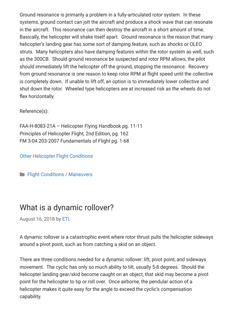 Ground Resonance - Helicopter Study Guide | PDF | Helicopter ...