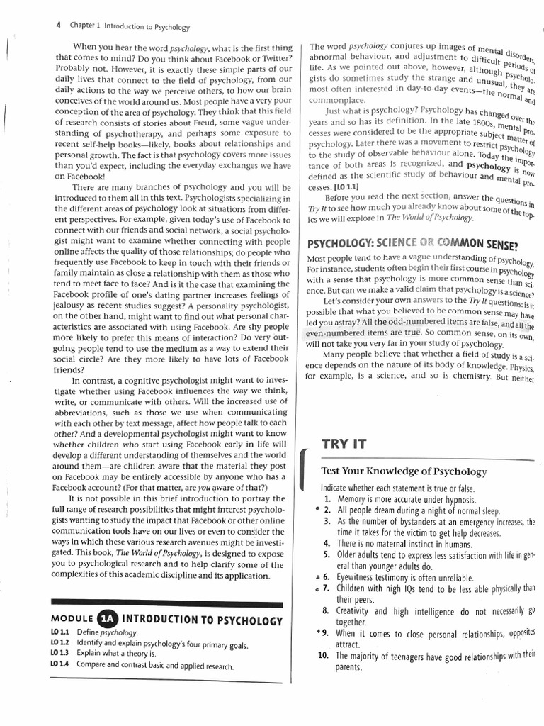 Chapter-1 - What Is Psychology | PDF