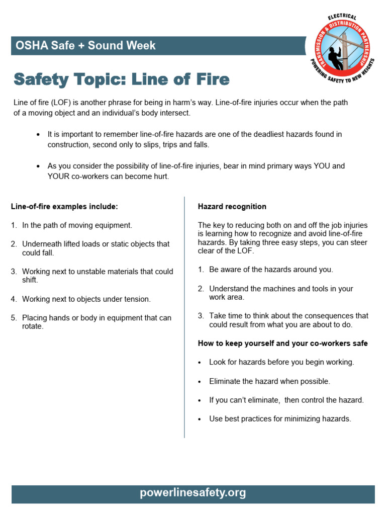 Line of Fire Safety in Construction | PDF