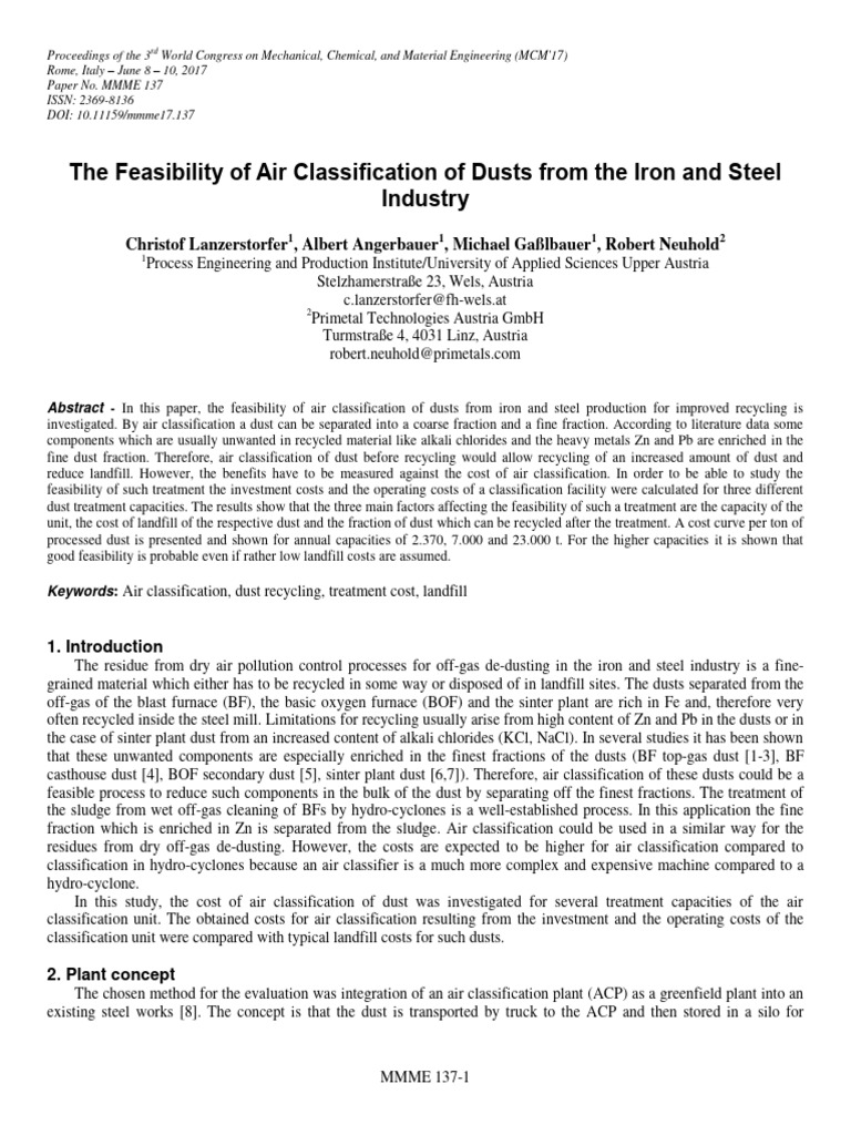 The Feasibility of Air Classification of | PDF | Recycling | Waste