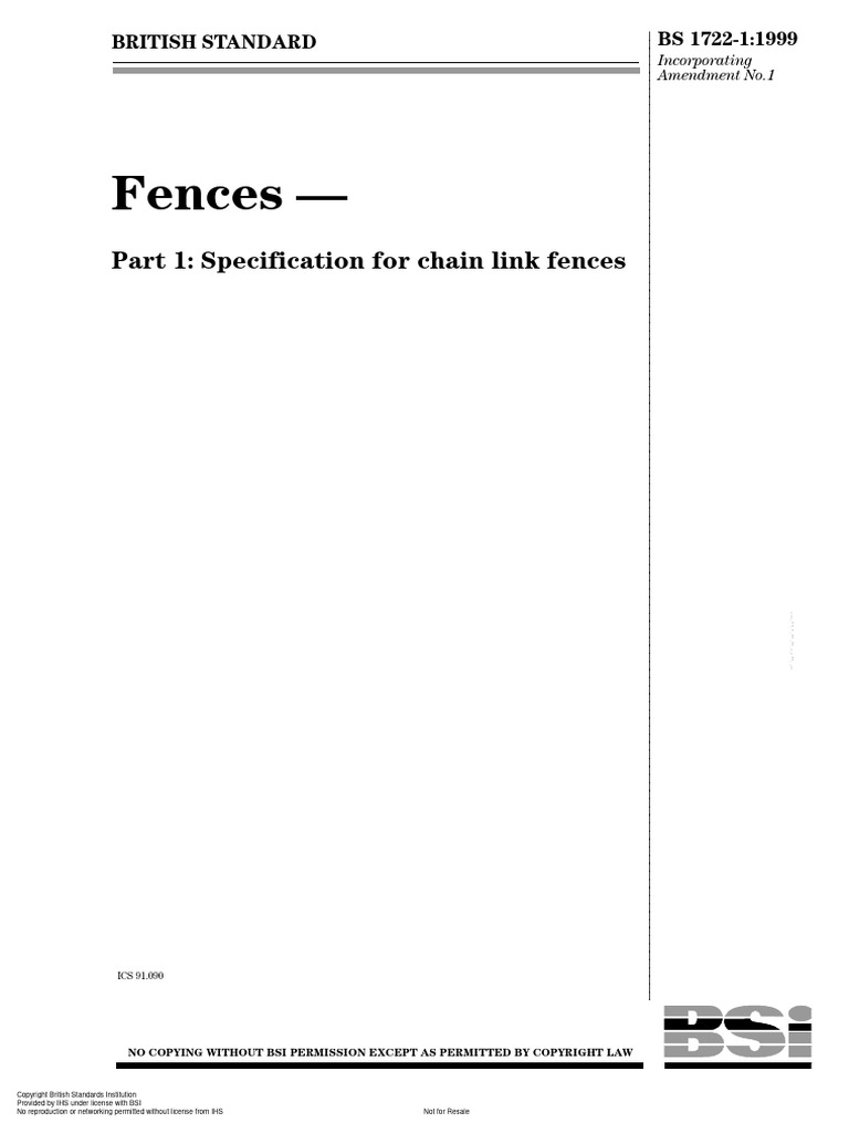 Chain Link Fence Standards | PDF | Cement | Steel
