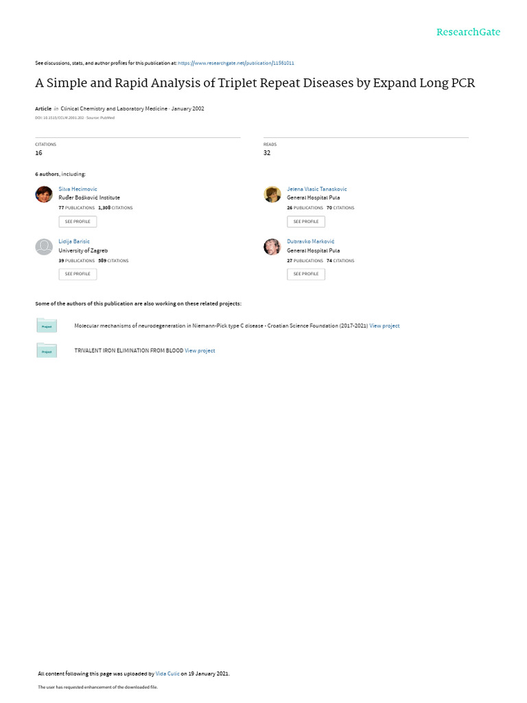 A Simple and Rapid Analysis of Triplet Repeat Diseases by Expand Long ...