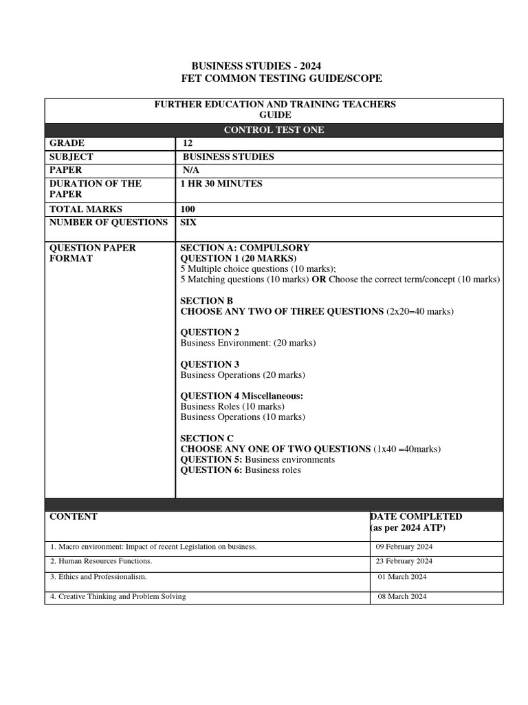 2024 BSTD Grade 12 Scope | PDF | Corporate Social Responsibility ...