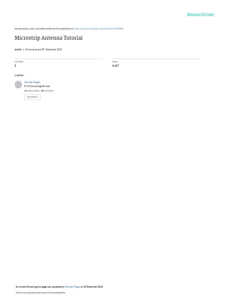 TM Microstrip Antenna Tutorial 1018 MW RF | PDF | Antenna (Radio) | Electromagnetic Radiation
