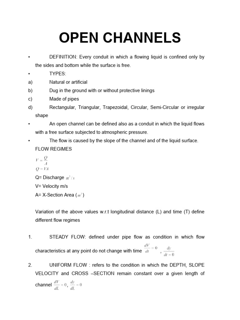Understanding Open Channel Flow | PDF | Soft Matter | Physical Quantities