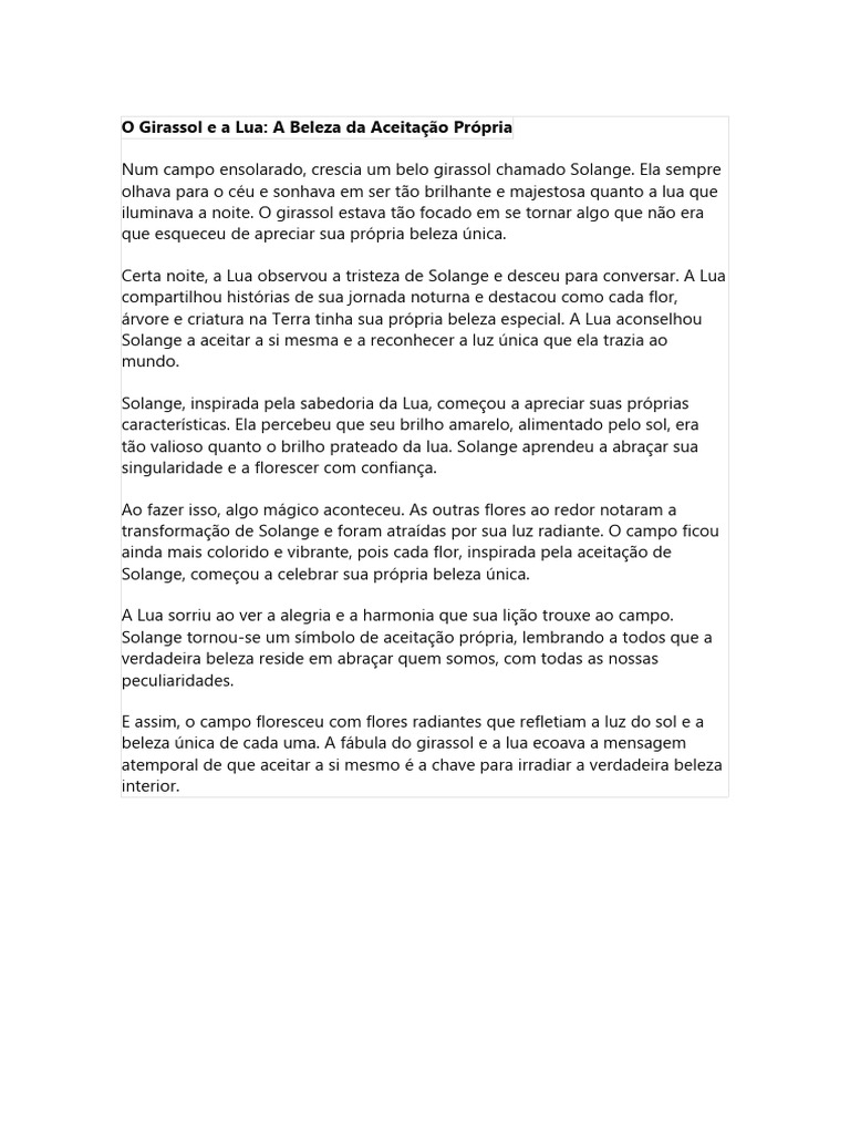 O Girassol e A Lua | PDF