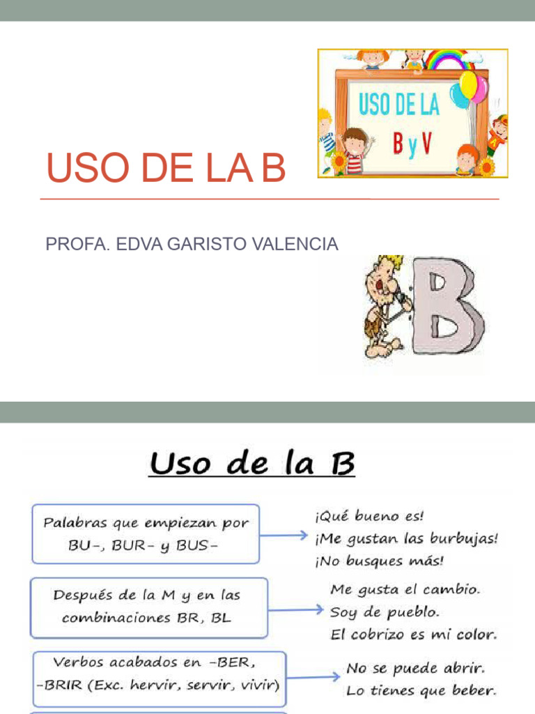 USO DE LA B | PDF | Mecánica del lenguaje | Tipología Lingüística