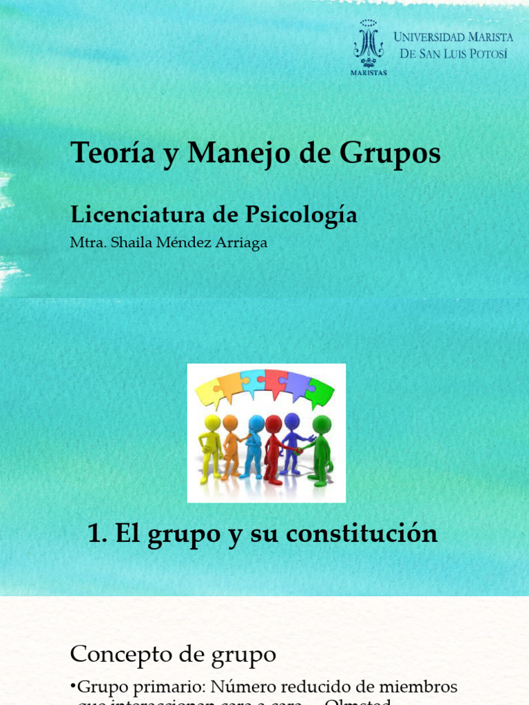 El Grupo y Su Constitución - Lic. Psic. | PDF | Sicología | Conceptos psicologicos
