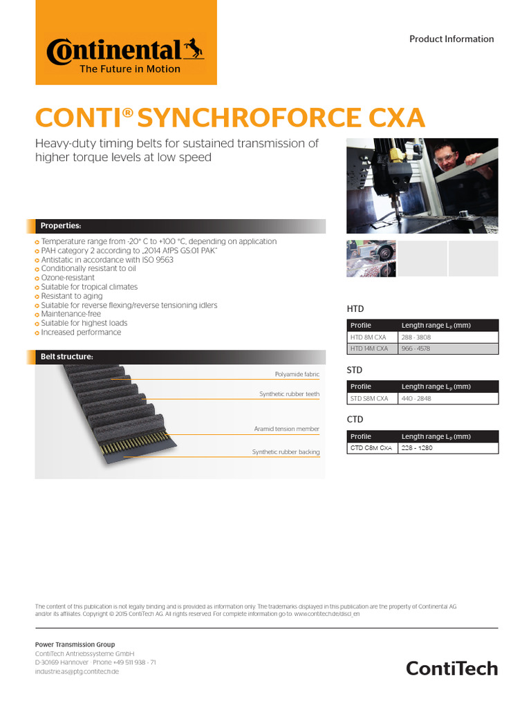 Conti Synchroforce Cxa en | PDF | Materials
