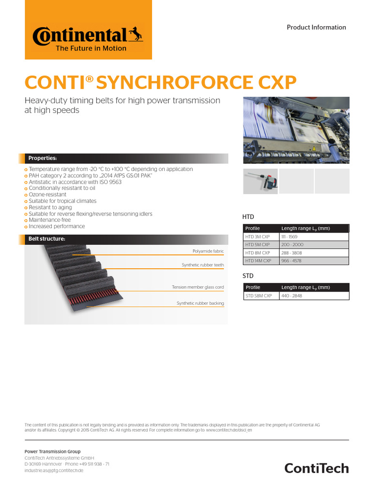 Conti Synchroforce CXP en | PDF | Materials