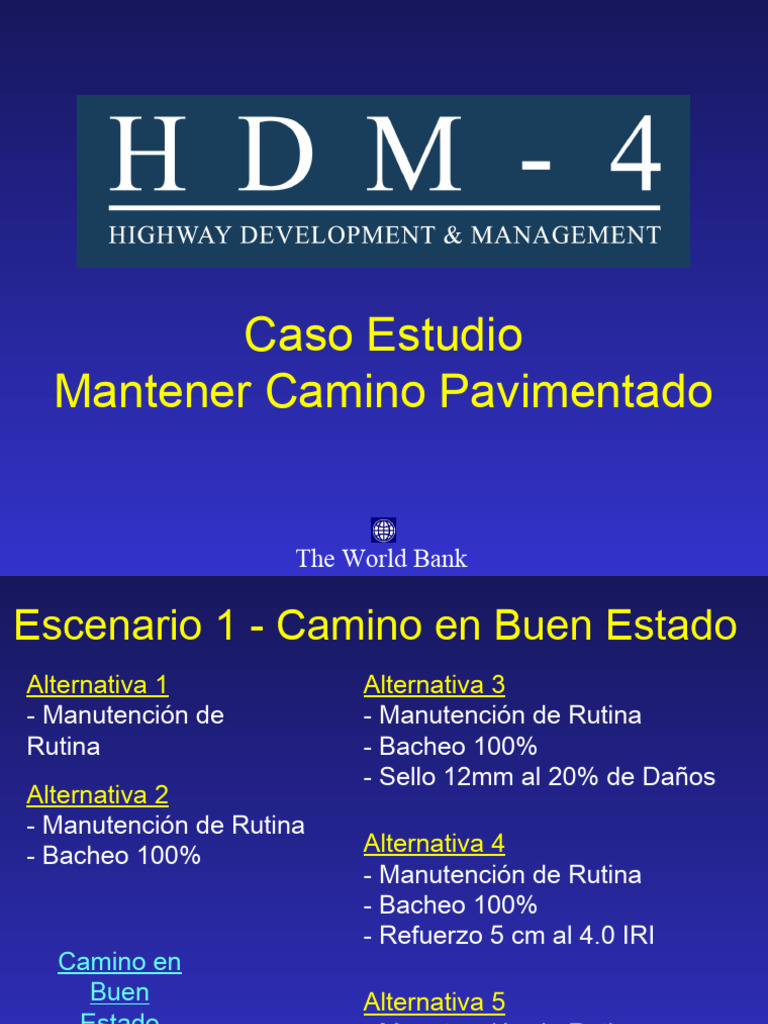 HDM-4 Caso Estudio - Mantener Camino Pavimentado Jun 02 | PDF | Edificios y estructuras ...