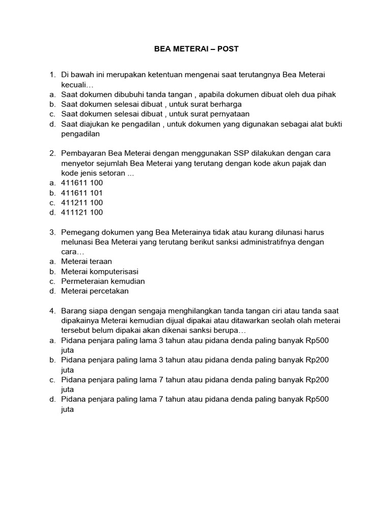 Bea Meterai - Post | PDF