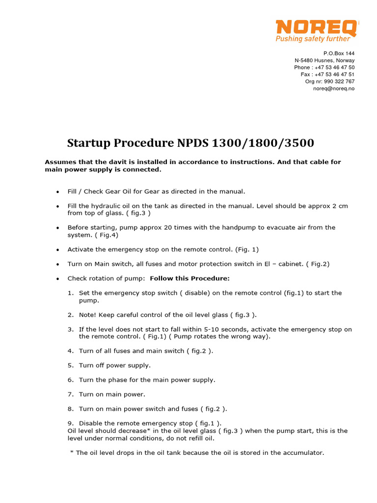 Startup Procedure NPDS 1300 | PDF