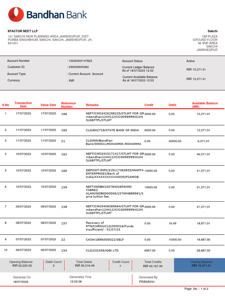 Axis Bank Statement Summary | PDF | Debits And Credits | Payments