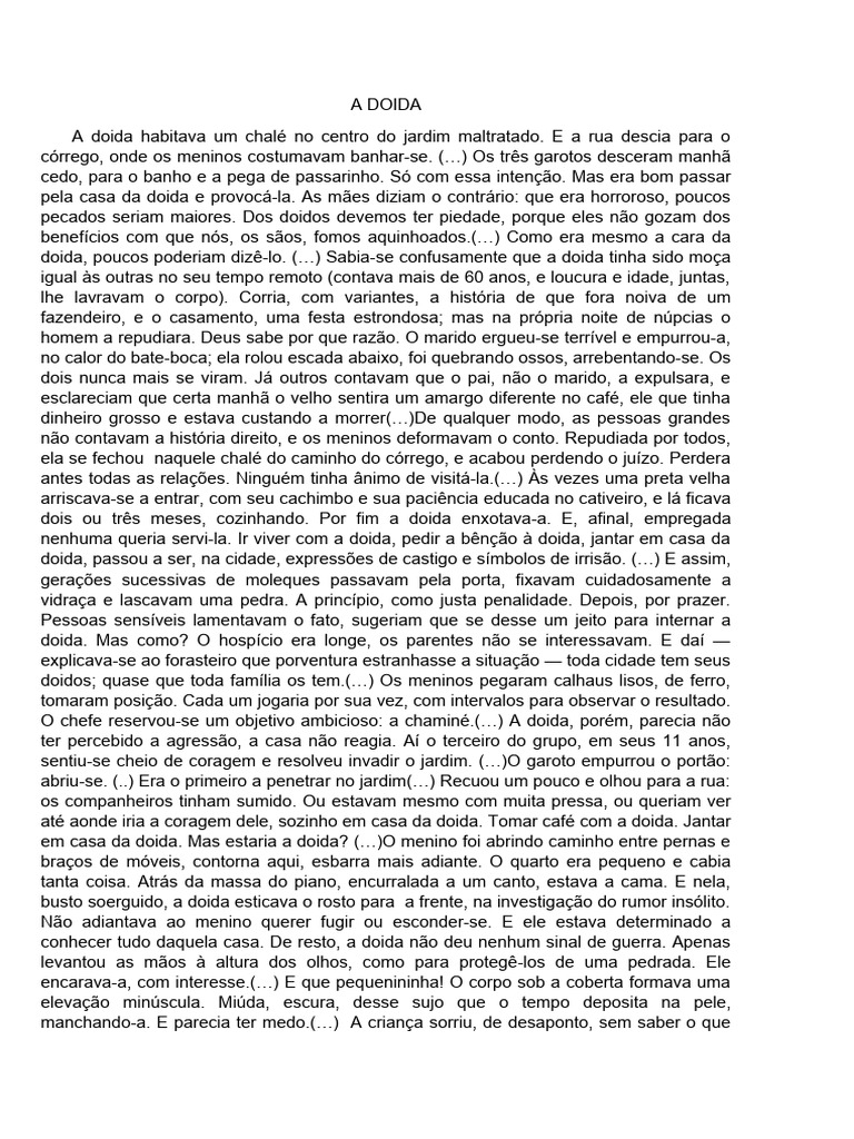 Continuação Narrativa - A Doida Carlos Drummond | PDF