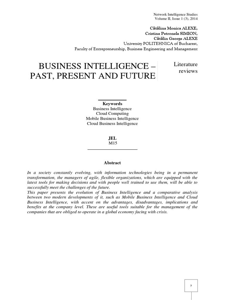 Business Intelligence Evolution | PDF | Cloud Computing | Business Intelligence