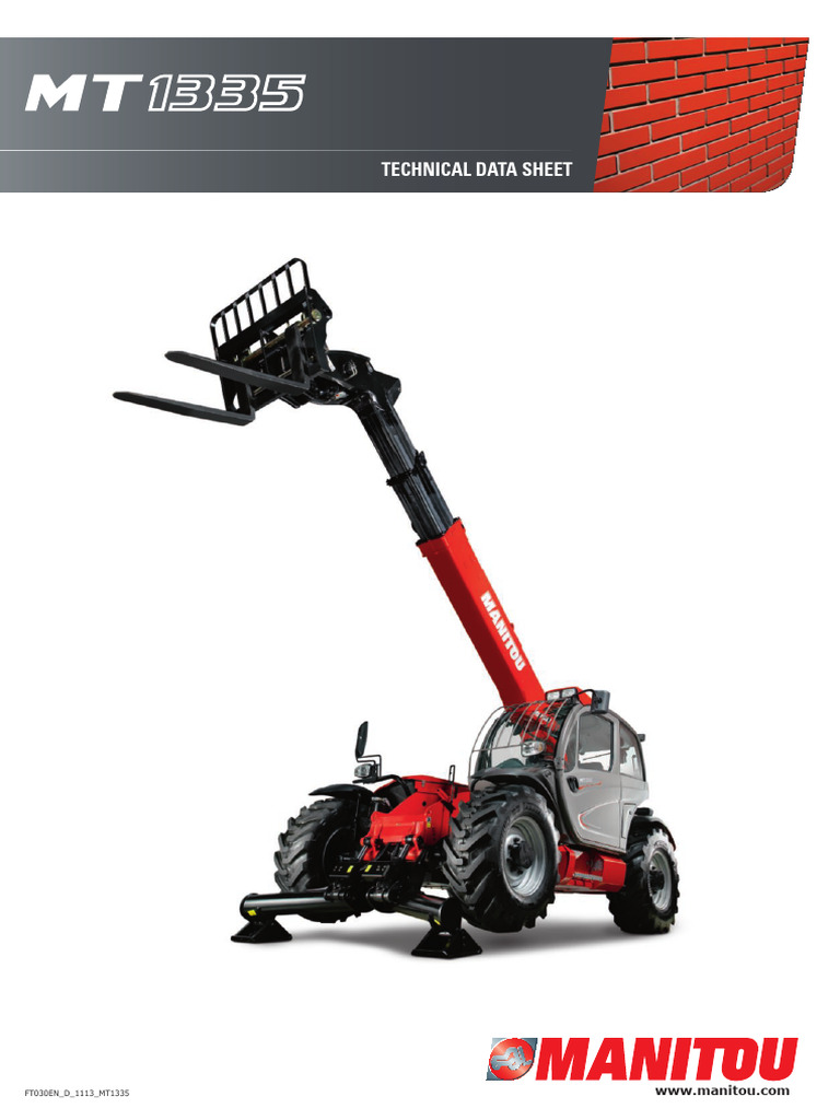 Manitou 3.5T 13 Meter MT1335 Specs | Download Free PDF | Brake ...