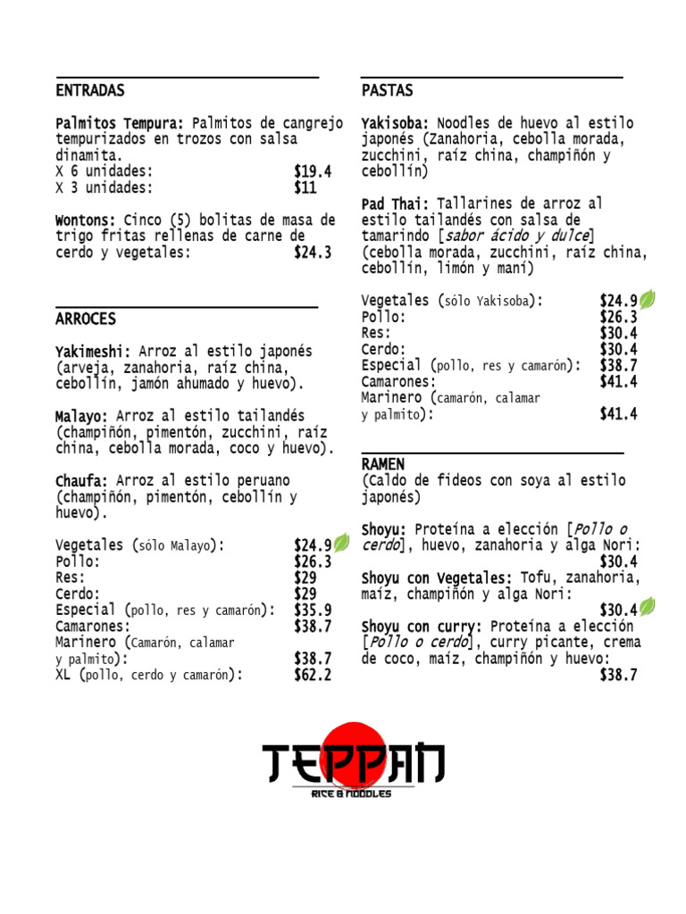 Menú 2024 | PDF | Salsa de soja | Curry