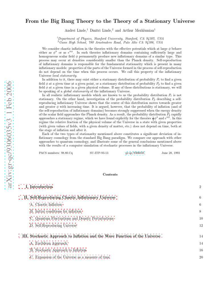 From The Big Bang Theory To The Theory of A Stationary Univers | PDF ...