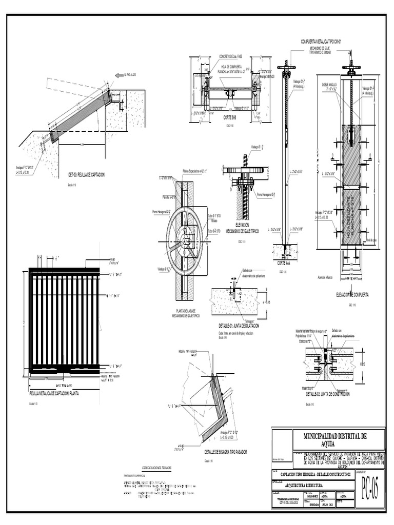 Plano Captación Tipo Tirolesa-Ca-04 A2 | PDF | Ingeniería de Edificación | Materiales