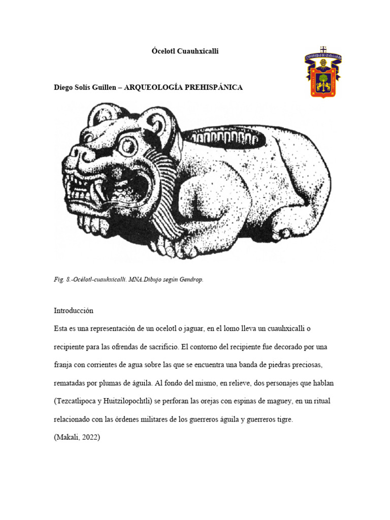 Ócelotl Cuauhxicalli | PDF | Mesoamérica