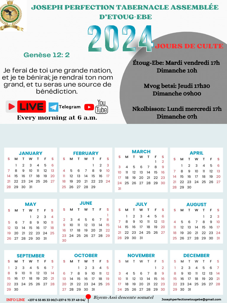 Calendrier 2024 JPT Etoug Ebe | PDF